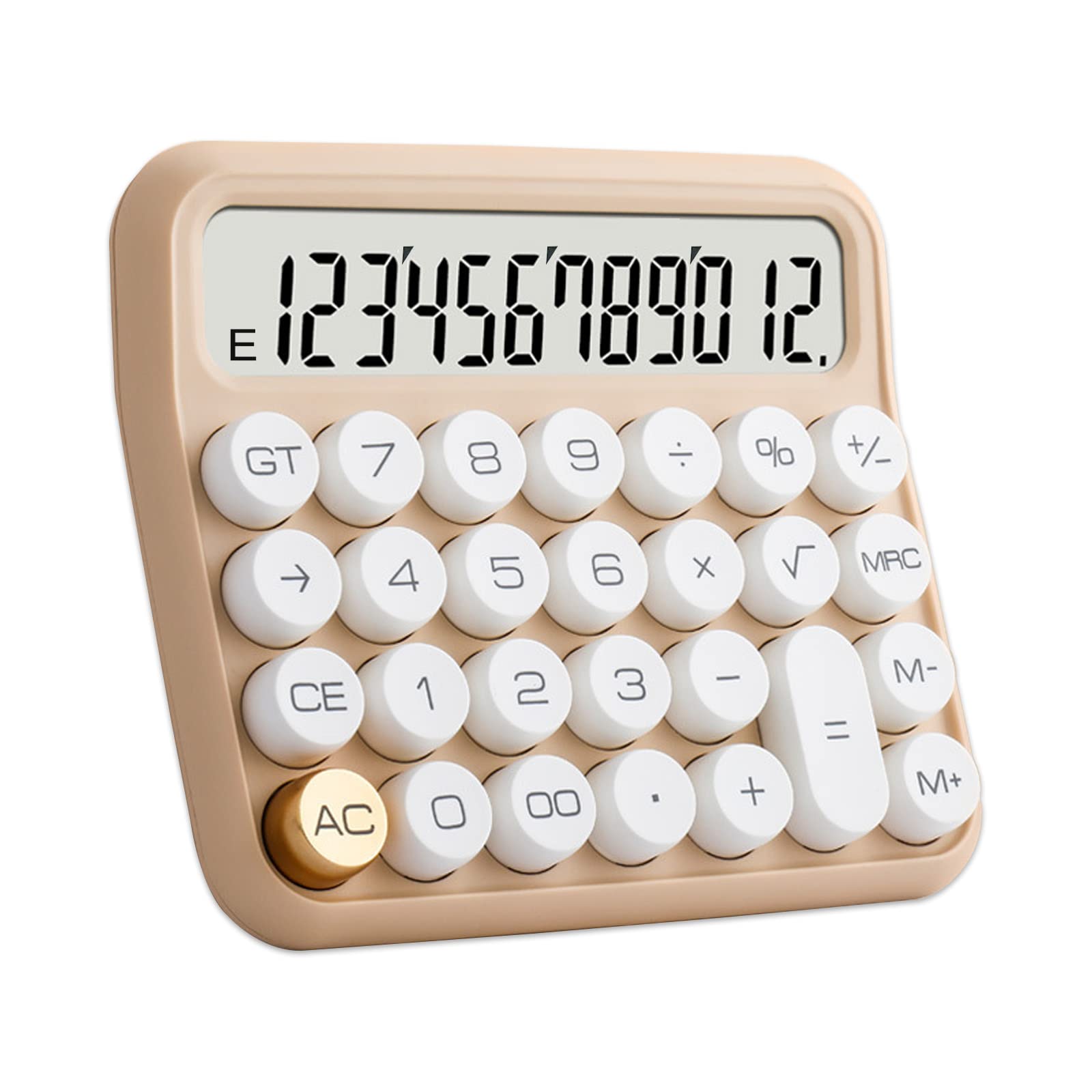 Calculators, Benkaim Desk Calculator,Basic Standard Calculator,12 Digit Large LCD Display Big Button Calculator for School, Home & Business Use(Beige)