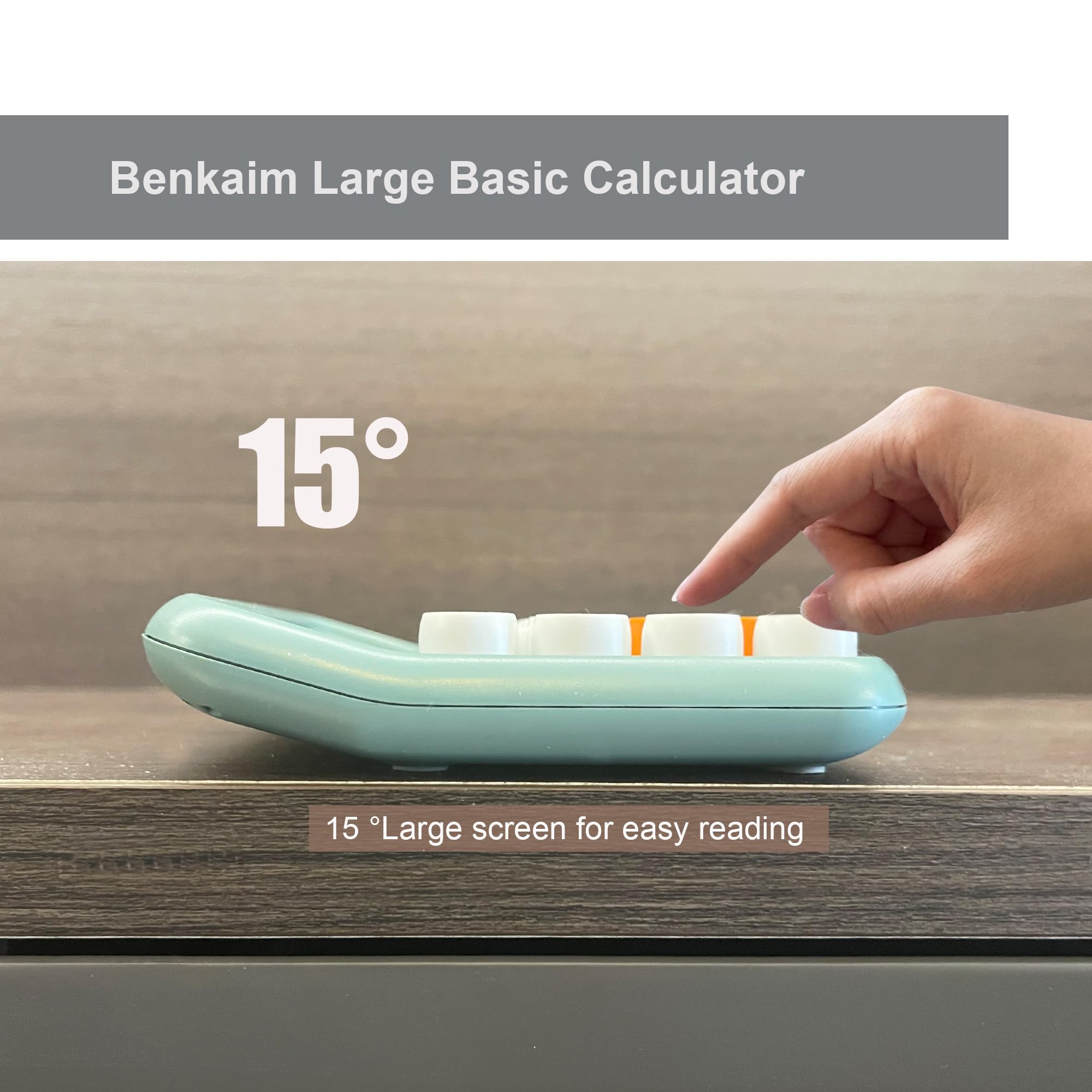 Calculators, Benkaim Desk Calculator,Basic Standard Calculator,12 Digit Large LCD Display Big Button Calculator for School, Home & Business Use(Beige)