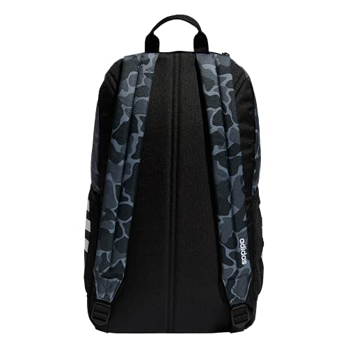 adidas Classic 3-Stripe Durable Backpack Student Athletic Sport Laptop Book Bag Discontinued, Nomad Camo Grey/Black/4.0, One Size