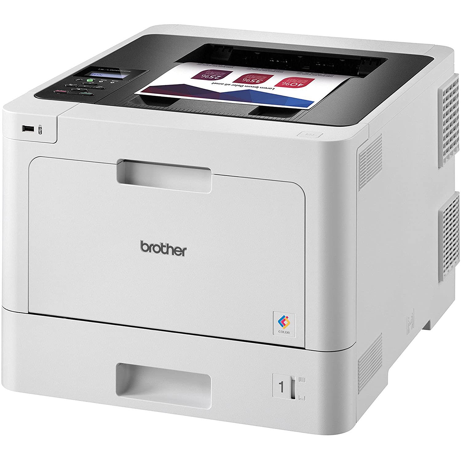 Brother HL-L8260CDW Business Color Laser Printer, Flexible Wireless Networking, Mobile Printing, Speed Up to 33ppm, Automatic Duplex Printing, 2400 x 600 dpi, 250-sheet Capacity, Ethernet, White