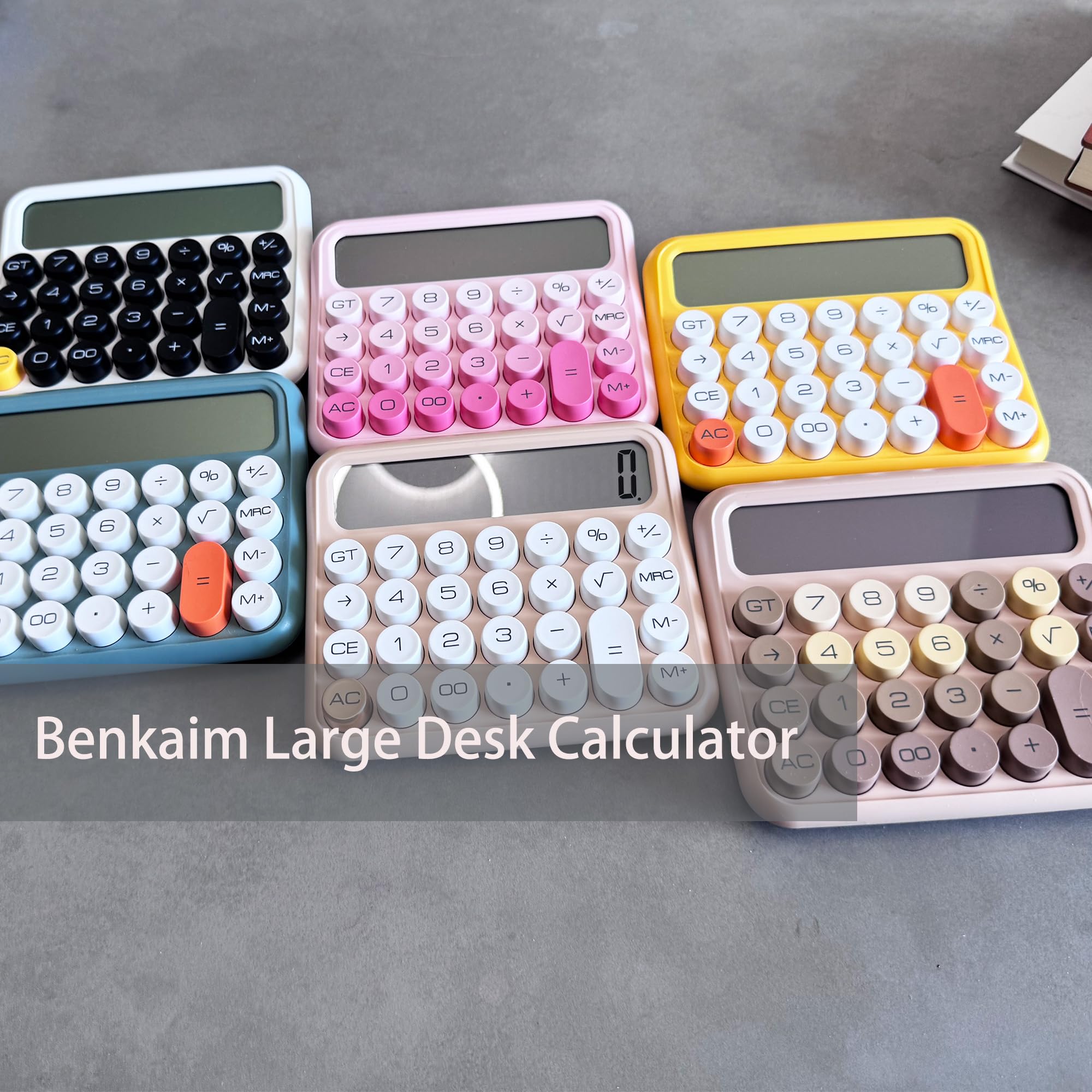 Calculators, Benkaim Desk Calculator,Basic Standard Calculator,12 Digit Large LCD Display Big Button Calculator for School, Home & Business Use(Beige)