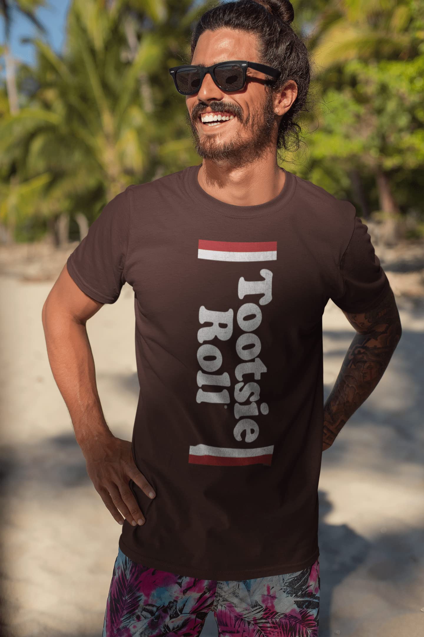 Tootsie Roll Chocolate Flavored Candy Caramel Taffy Logo Adult T-Shirt Tee