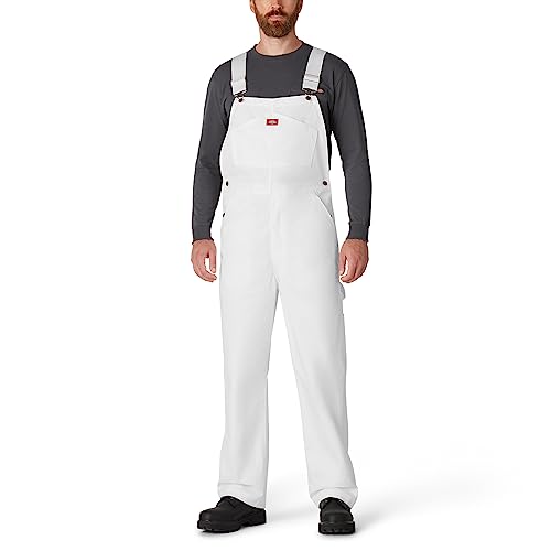 Dickies mens Painters Bib overalls and coveralls workwear apparel, White, 34W x 30L US