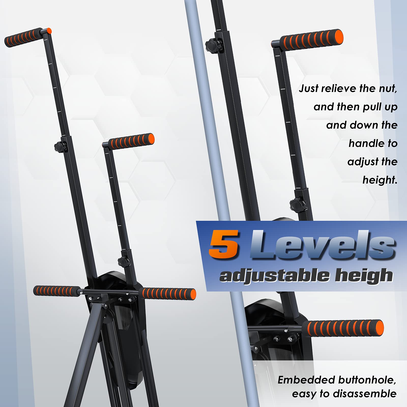 Sportsroyals Vertical Climber, Folded Climbing Cardio Exercise Equipment Full Body Workout for Women Men, Stair Climber with 5 Height Adjustable