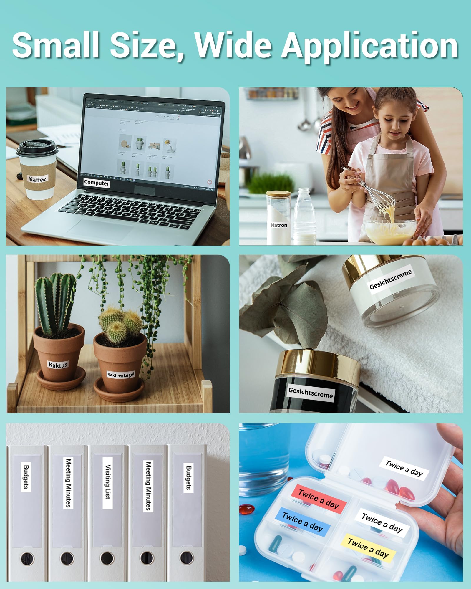 Vixic Label Maker Machine with Tape D1600 Label Maker Bluetooth Label Printer Sticker Maker for Phone Labeler Machine with Multiple Templates for Home, Office, School, Storage, Kitchen, Gift Labeling