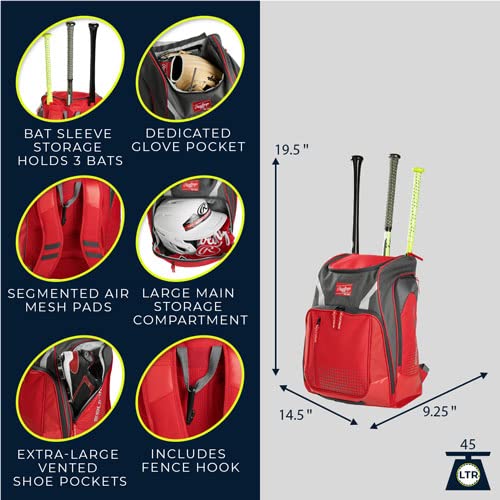 Rawlings | LEGION Backpack Equipment Bag | Baseball & Softball | Camo