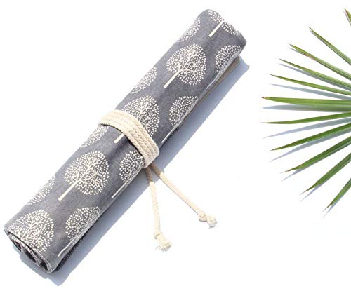 BUSOHA Roll Up Paint Brush Holder Artist Canvas Roll Pouch Bag Makeup Brushes Case Organizer Rollup Protection（15 inch ,Without Brushes）