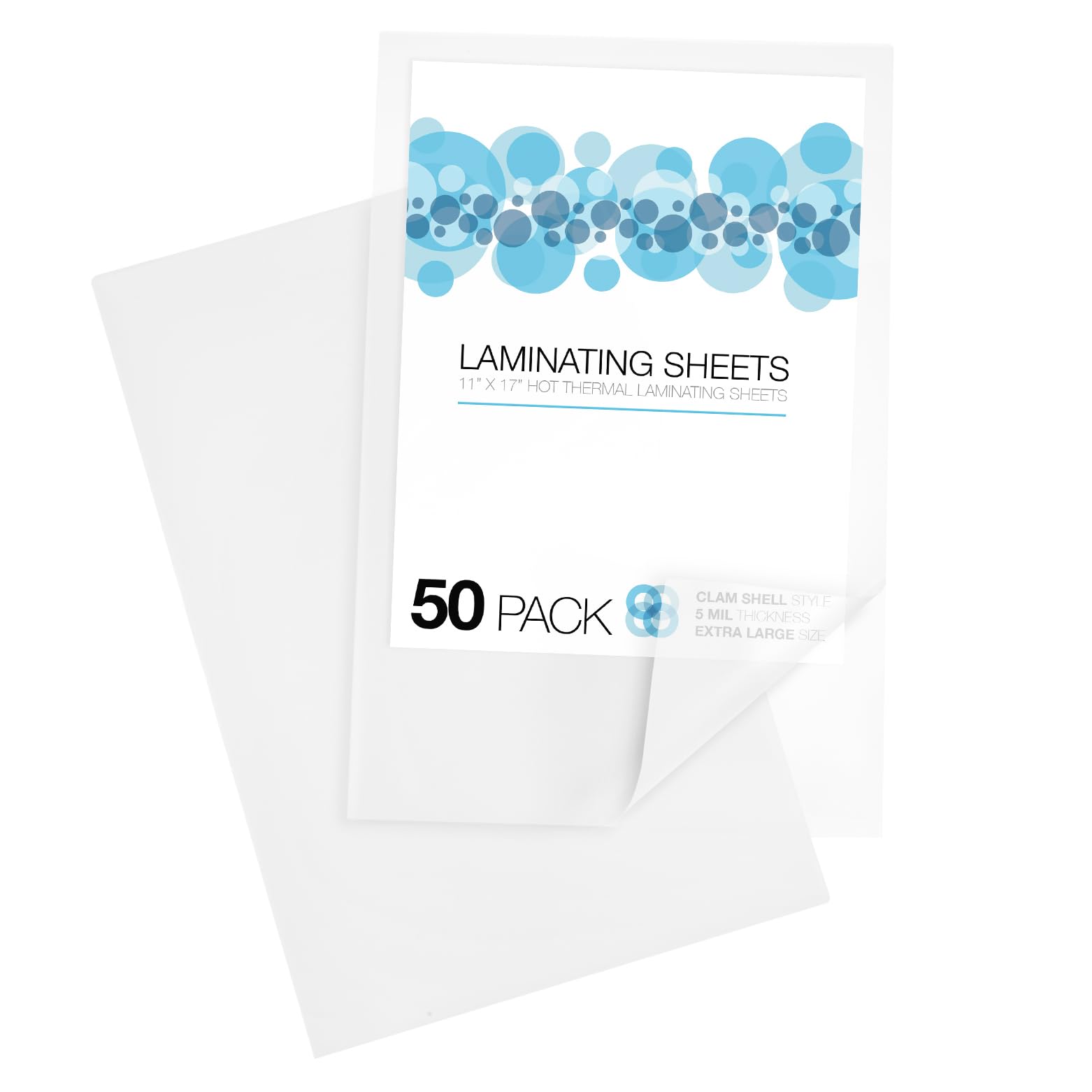 Blue Summit Supplies 50 11 x 17 Laminating Sheets, Clear Laminator Sheets for Hot Thermal Laminating Machines, Transparent 5mil, 50-Pack