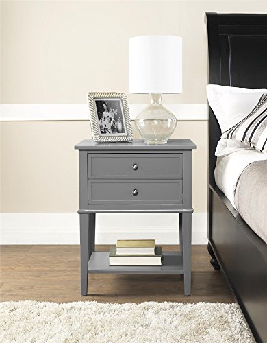 Ameriwood Home Franklin Accent Table with 2 Drawers, Gray -