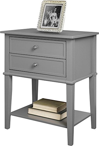 Ameriwood Home Franklin Accent Table with 2 Drawers, Gray -