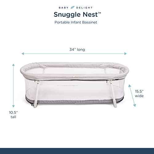 Baby Delight Snuggle Nest Bassinet | Portable Baby Bed | for Infants 0 β 5 Months | Driftwood Grey