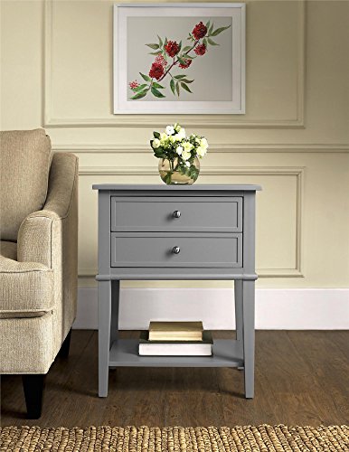 Ameriwood Home Franklin Accent Table with 2 Drawers, Gray -