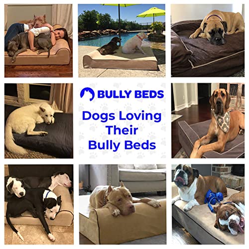 Bully beds Orthopedic Dog Bed - Memory Foam Dog Bed for Arthritic & Elderly Dogs - Machine Washable Dog Bed with Waterproof Liner - Large, 48 x 30 x 7 Inches - Gray