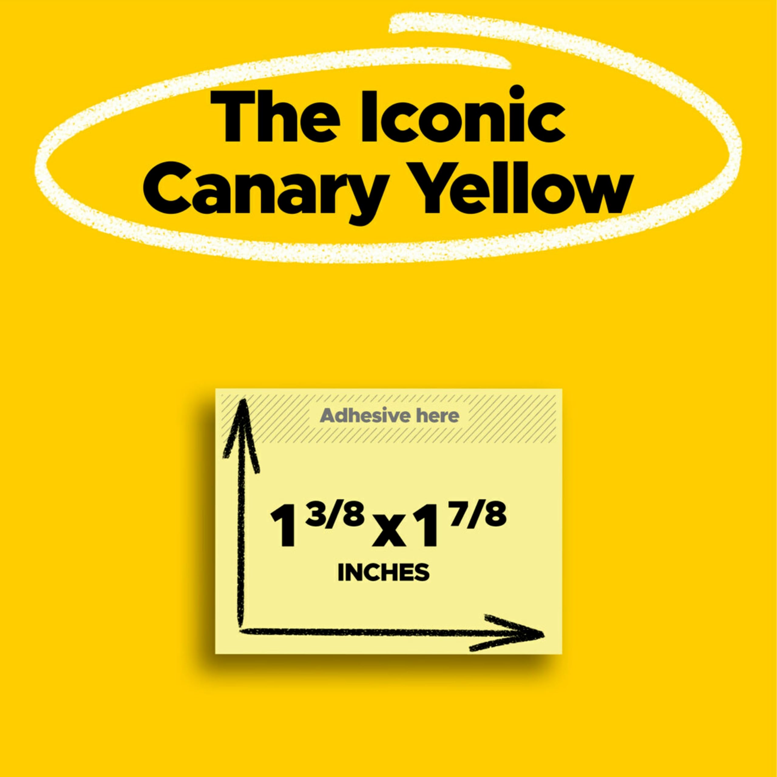 Post-it Mini Notes, 1.5x2 in, 12 Pads, America's #1 Favorite Sticky Notes, Canary Yellow, Clean Removal, Recyclable (653)