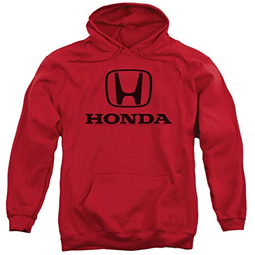 Trevco Honda Standard Logo Unisex Adult Pull-Over Hoodie for Men and Women, Large Red