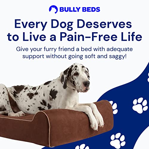 Bully beds Orthopedic Dog Bed - Memory Foam Dog Bed for Arthritic & Elderly Dogs - Machine Washable Dog Bed with Waterproof Liner - Large, 48 x 30 x 7 Inches - Gray