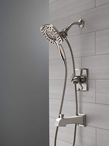 Delta Faucet Ashlyn 17 Series Dual-Function Tub and Shower Trim Kit with 2-Spray Touch-Clean In2ition 2-in-1 Hand Held Shower Head with Hose, Stainless T17464-SS-I (Valve Not Included)