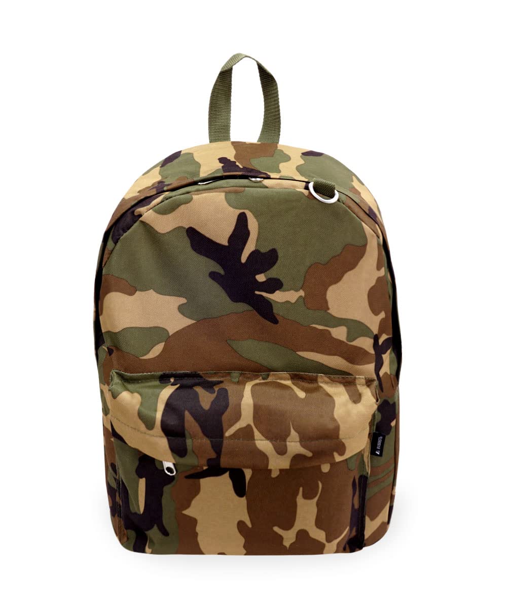 Everest Classic Woodland Camo Backpack, Camouflage, One Size