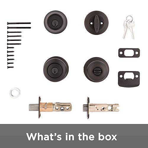 Kwikset 690 Cove Entry Knob and Single Cylinder Deadbolt Combo Pack in Venetian Bronze