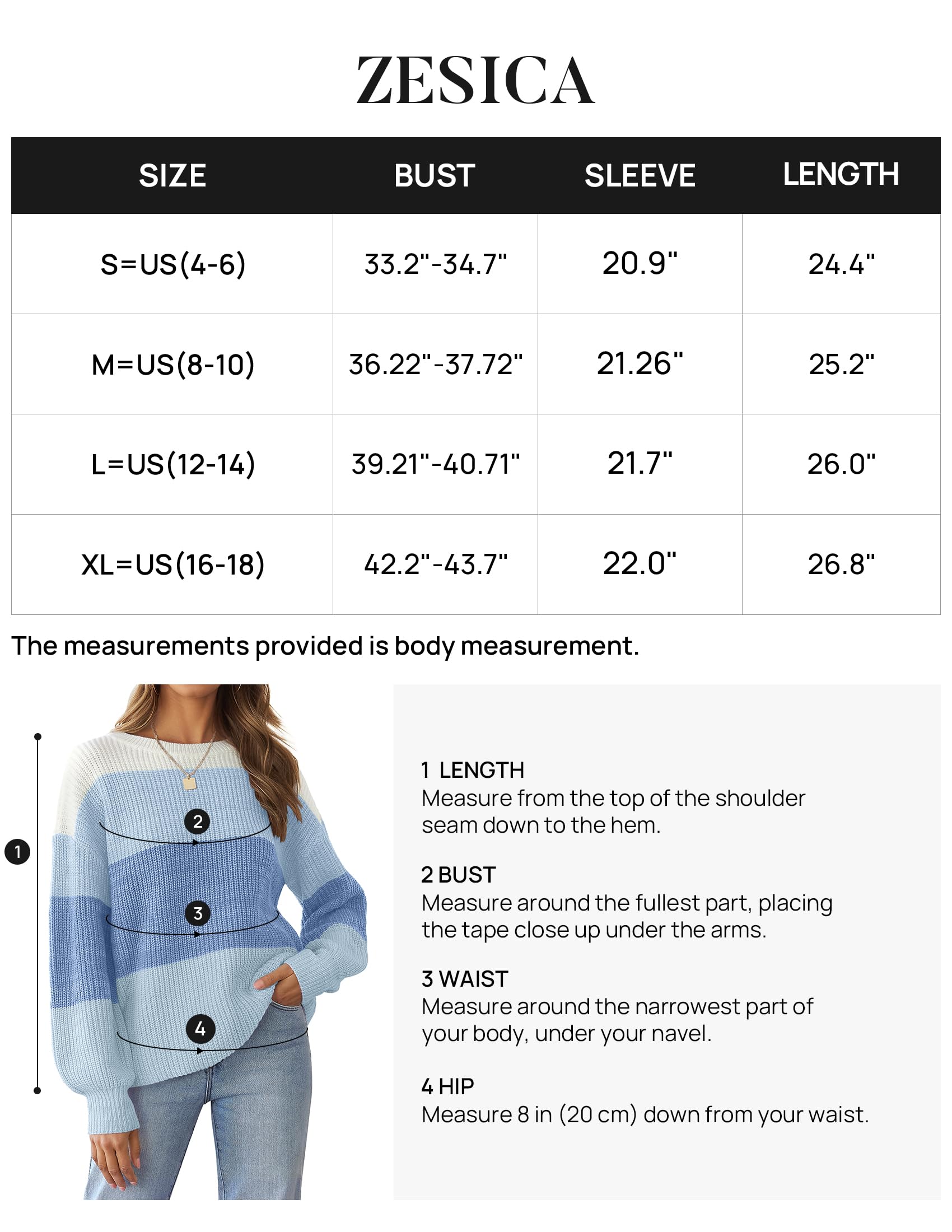ZESICA Women's Casual Fall Long Sleeve Crew Neck Striped Color Block Loose Fit Soft Knit Oversized Sweaters Pullover Tops,Blue,Large