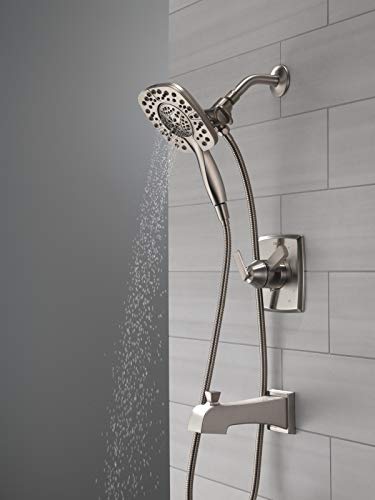 Delta Faucet Ashlyn 17 Series Dual-Function Tub and Shower Trim Kit with 2-Spray Touch-Clean In2ition 2-in-1 Hand Held Shower Head with Hose, Stainless T17464-SS-I (Valve Not Included)