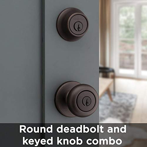 Kwikset 690 Cove Entry Knob and Single Cylinder Deadbolt Combo Pack in Venetian Bronze