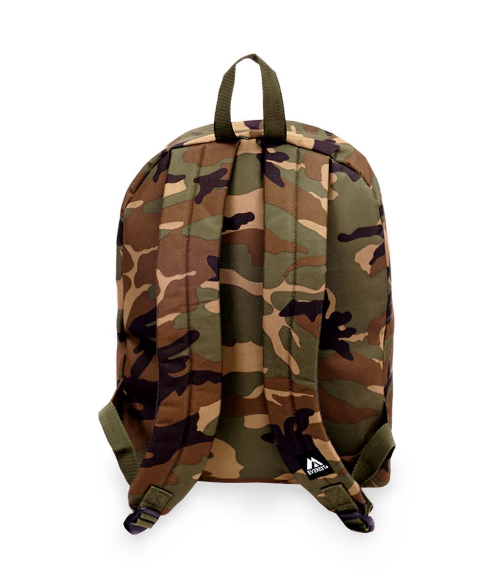 Everest Classic Woodland Camo Backpack, Camouflage, One Size