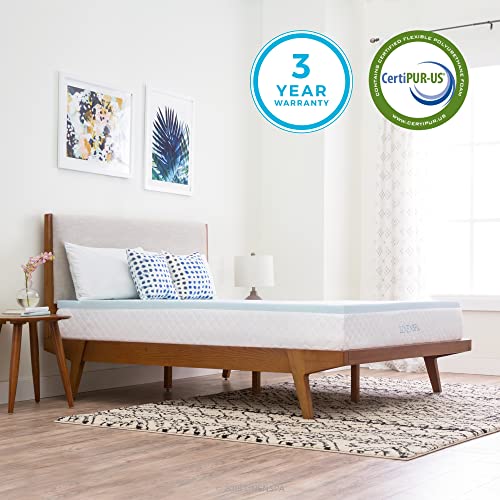 Linenspa 2 Inch Memory Foam Mattress Topper, Gel Infused Full Mattress Topper, CertiPUR-US Certified