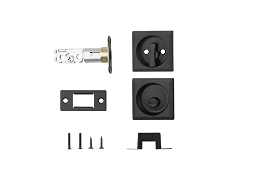Kwikset 335SQT-514 Privacy Pocket Door Locks, Matte Black