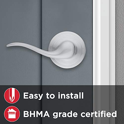 Kwikset Tustin Hall/Closet Lever with Microban Antimicrobial Protection in Satin Nickel