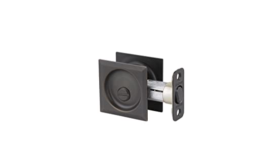 Kwikset 335SQT-514 Privacy Pocket Door Locks, Matte Black