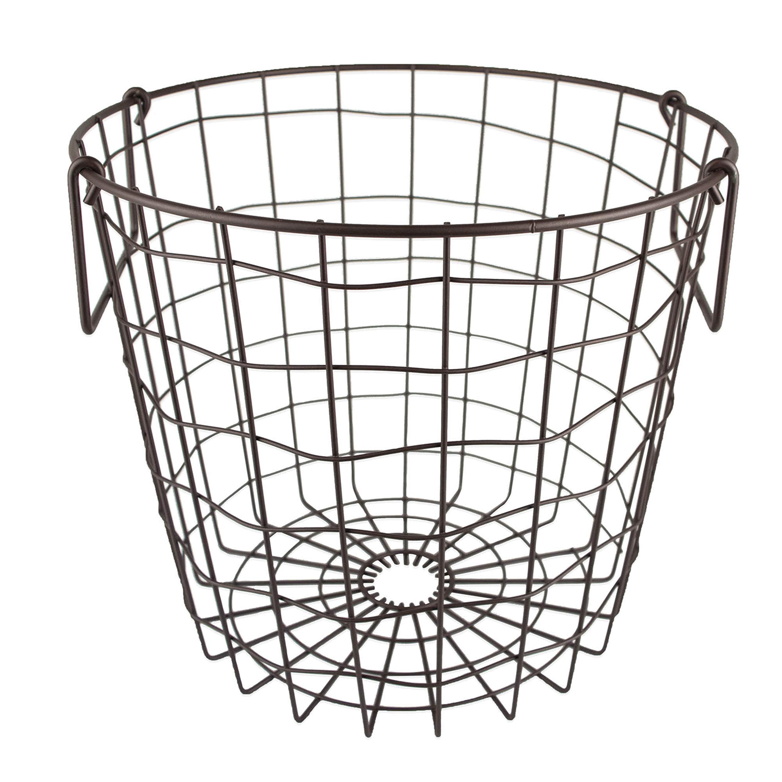 DII Metal Wire Mesh Stackable Utility Storage Bin, Small Round, 12x12x10", Black