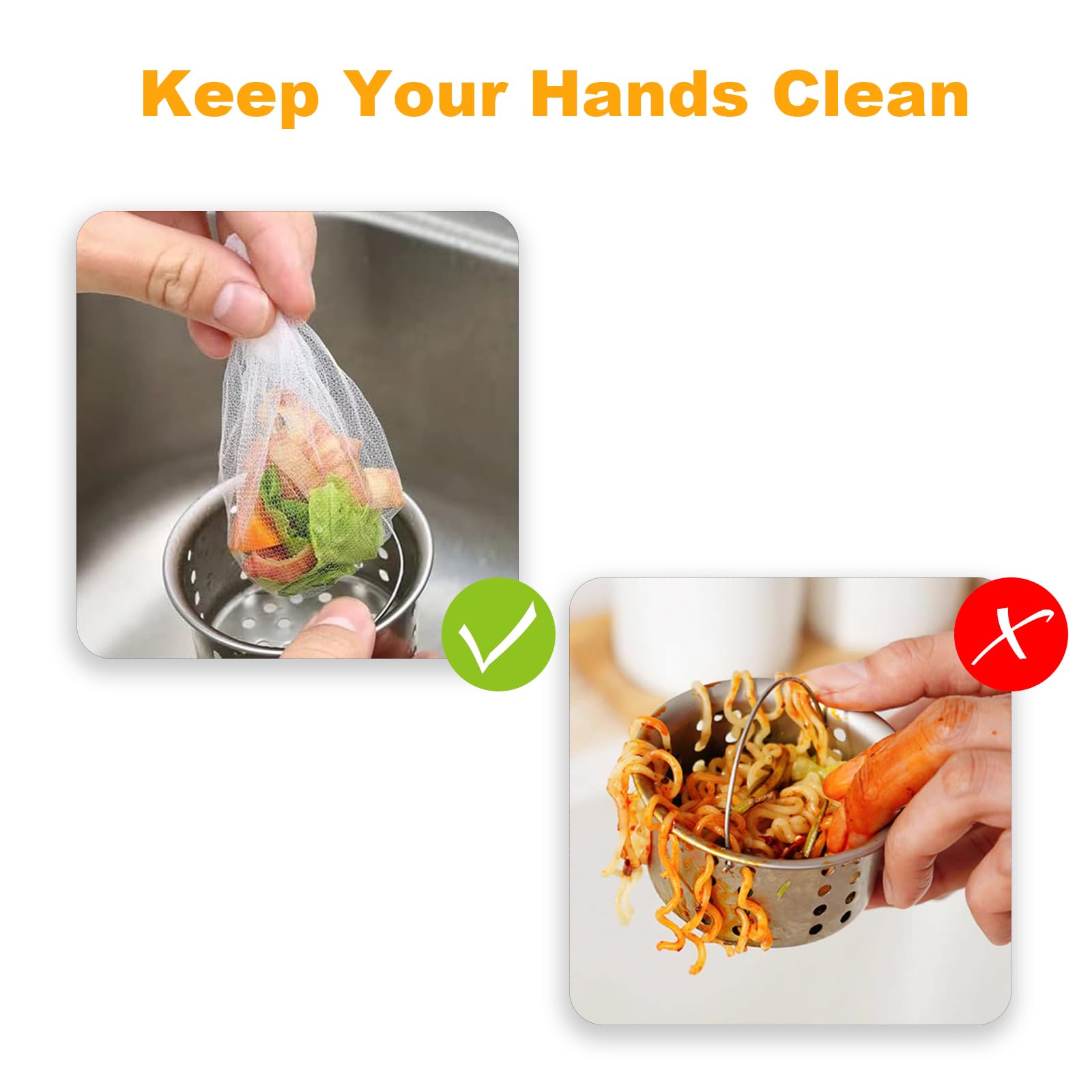 Yuyouqu Disposable Mesh Sink Strainer Bags, 100 PCS Kitchen Sink Strainer Trash Bag, Drain Nets for Sink, Sink Strainer Filter Mesh Bag, Kitchen Sink Trash Mesh Bag, Anti-Clogging Elastic Filter Bags