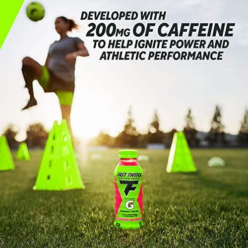 Fast Twitch Energy drink from Gatorade, Strawberry Lemonade, 12oz Bottles, (12 Pack), 200mg Caffeine, Zero Sugar, Electrolytes