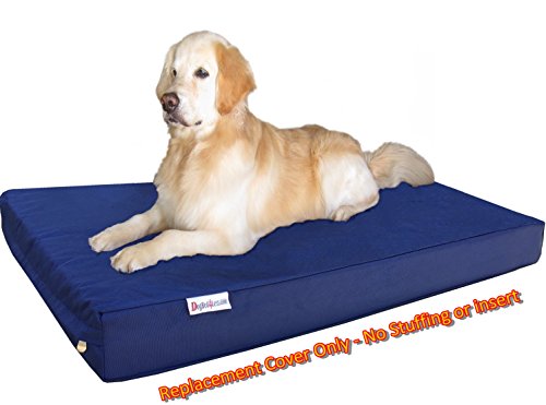 Dogbed4less Jumbo 1680 Nylon Heavy Duty Dog Pet Bed External Zipper Duvet Cover - Replacement Cover only, 55X47X4 Inches, Navy Blue