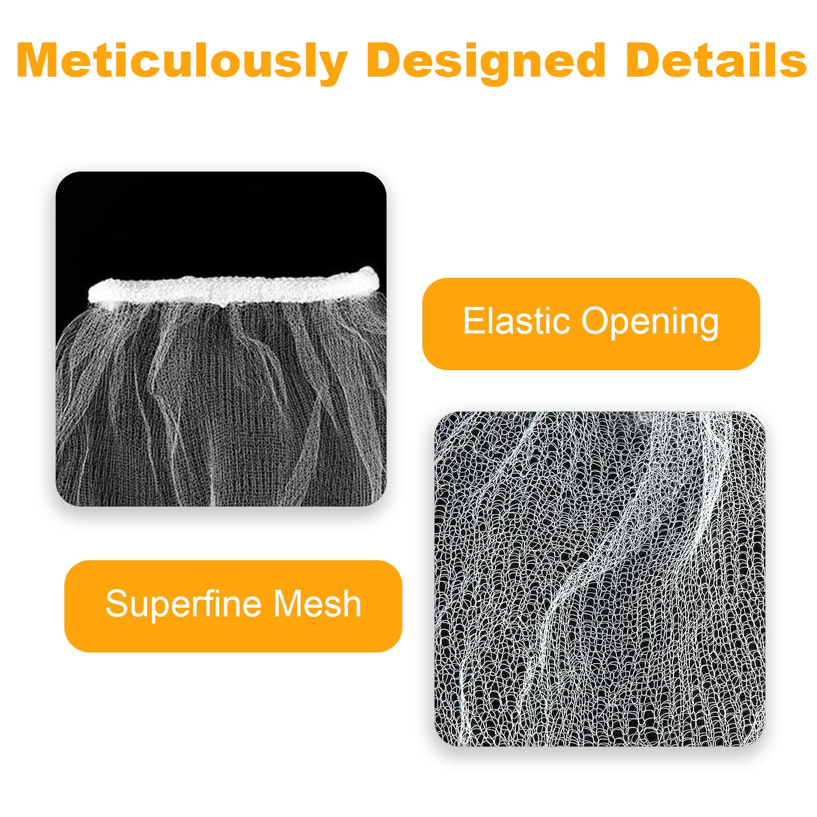 Yuyouqu Disposable Mesh Sink Strainer Bags, 100 PCS Kitchen Sink Strainer Trash Bag, Drain Nets for Sink, Sink Strainer Filter Mesh Bag, Kitchen Sink Trash Mesh Bag, Anti-Clogging Elastic Filter Bags