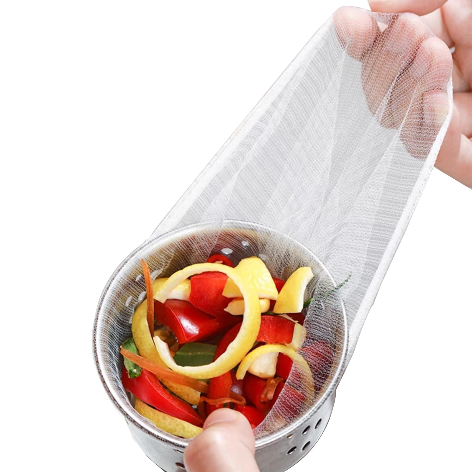 Yuyouqu Disposable Mesh Sink Strainer Bags, 100 PCS Kitchen Sink Strainer Trash Bag, Drain Nets for Sink, Sink Strainer Filter Mesh Bag, Kitchen Sink Trash Mesh Bag, Anti-Clogging Elastic Filter Bags