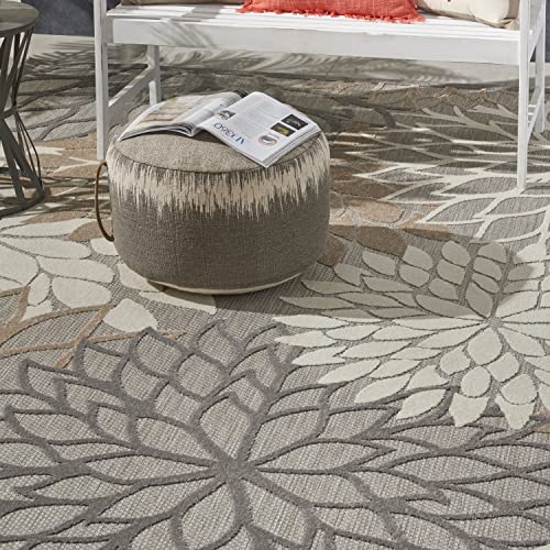 Nourison Aloha Indoor/Outdoor Natural 7' x 10' Area-Rug, Easy-Cleaning, Non Shedding, Bed Room, Living Room, Dining Room, Deck, Backyard, Patio (7x10)