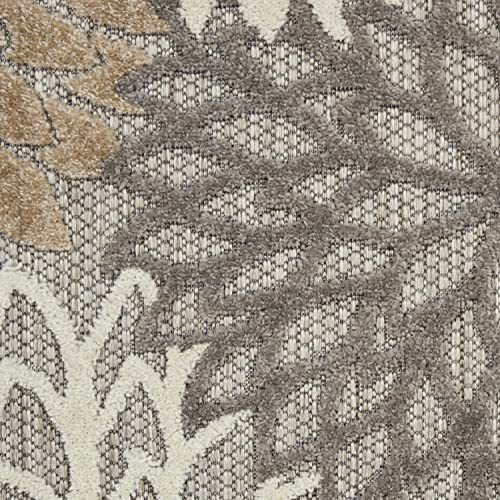 Nourison Aloha Indoor/Outdoor Natural 7' x 10' Area-Rug, Easy-Cleaning, Non Shedding, Bed Room, Living Room, Dining Room, Deck, Backyard, Patio (7x10)