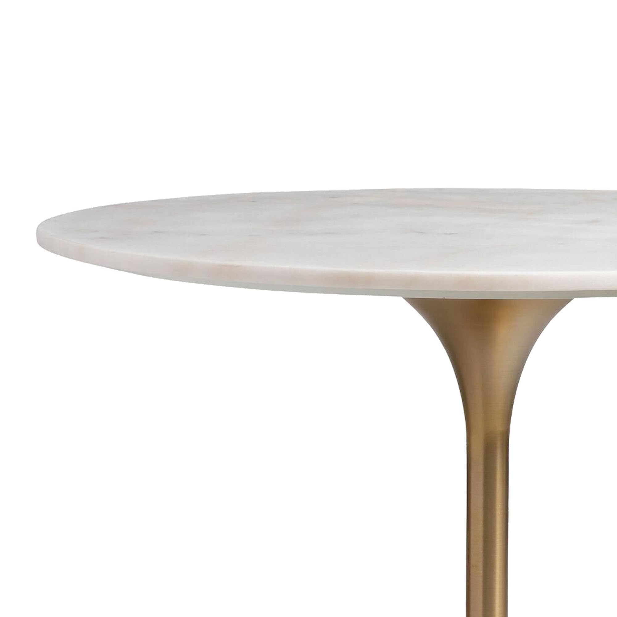 White Marble Top and Gold Tulip Dining Table, Mid Century Modern Dining Table, Dining Room Table, Kitchen Dining Table for Living Room Home Decor
