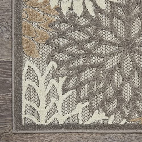 Nourison Aloha Indoor/Outdoor Natural 7' x 10' Area-Rug, Easy-Cleaning, Non Shedding, Bed Room, Living Room, Dining Room, Deck, Backyard, Patio (7x10)