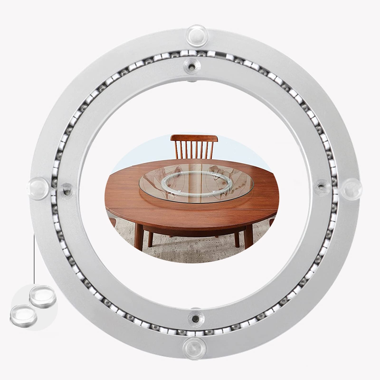 Swivel Turntable, Aluminium Alloy Turntable Bearing, Lazy Susan Heavy Duty Rotating Bearing Turntable Round Dining Table Smooth Swivel Plate Dining Table, Ball Bearing Aluminium Alloy Swivel Turntable