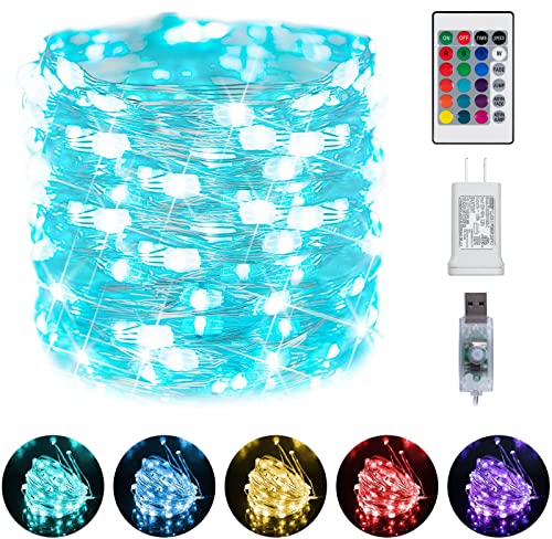 Minetom Color Changing Fairy String Lights: 66 Feet 200 Led Waterproof Twinkle Lights with Remote and Plug and 4 Light Modes for Craft Bedroom Ceiling Wedding Christmas 16 Colors
