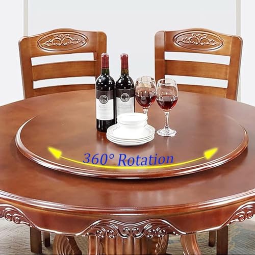 MAGILL Wooden Lazy Susan Turntable for Dining Table Swivel Serving Plate, Oversized Tabletop Rotating Tray 28in 32in 36in Round Solid Wood Tray,Dark (Color : Walnut, Size : 24in/60cm)