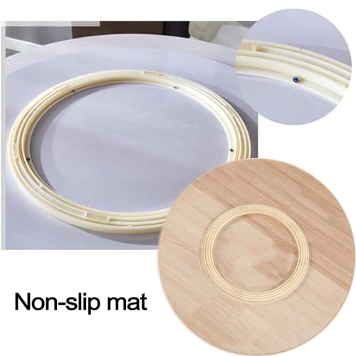 MAGILL Wooden Lazy Susan Turntable for Dining Table Swivel Serving Plate, Oversized Tabletop Rotating Tray 28in 32in 36in Round Solid Wood Tray,Dark (Color : Walnut, Size : 24in/60cm)