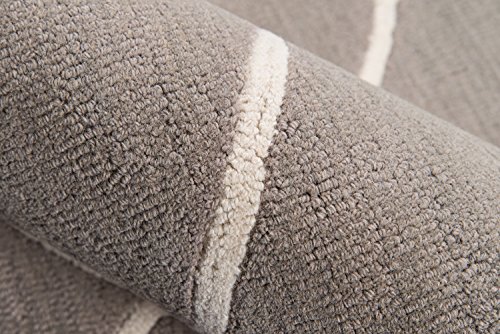 Momeni Rugs Newport Collection, 100% Wool Hand Tufted Loop Cut Contemporary Area Rug, 9' x 12', Grey