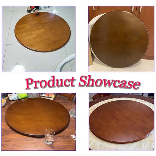 MAGILL Wooden Lazy Susan Turntable for Dining Table Swivel Serving Plate, Oversized Tabletop Rotating Tray 28in 32in 36in Round Solid Wood Tray,Dark (Color : Walnut, Size : 24in/60cm)