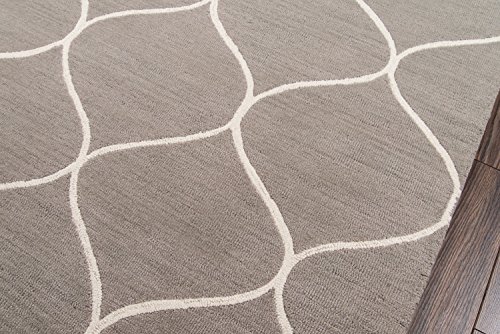 Momeni Rugs Newport Collection, 100% Wool Hand Tufted Loop Cut Contemporary Area Rug, 9' x 12', Grey