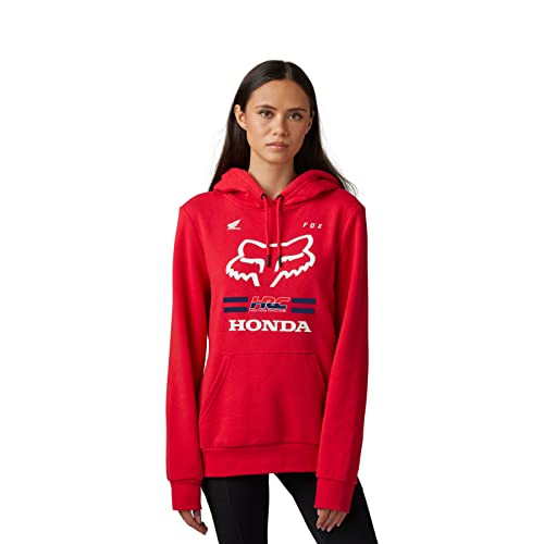 Fox Racing Women's Standard Fox X Honda Pullover Fleece Hoddie, Flame RED, Medium