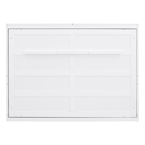 CJLMN Muti-Functional Design Full Size Murphy Bed Wall Bed with Space-Saving,Hide a Bed on a Cabinet,for Guest Room Home Office (White)